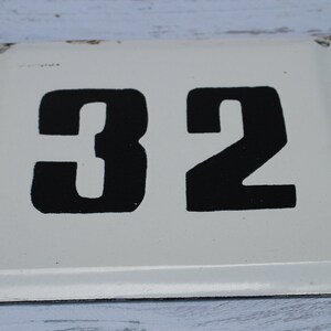 32 Vintage House Numbers, White Number Plaque, Enameled Number, House ...