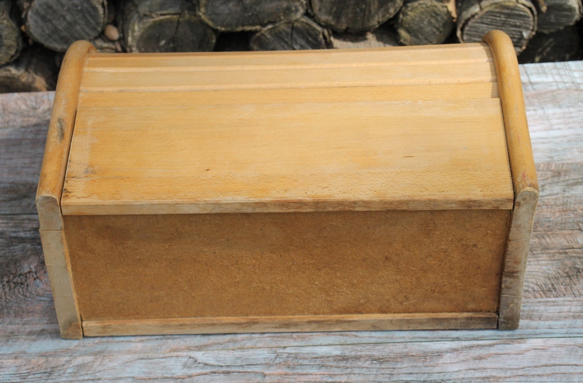 Caja de pan vintage caja de pan grande de madera caja de pan | Etsy
