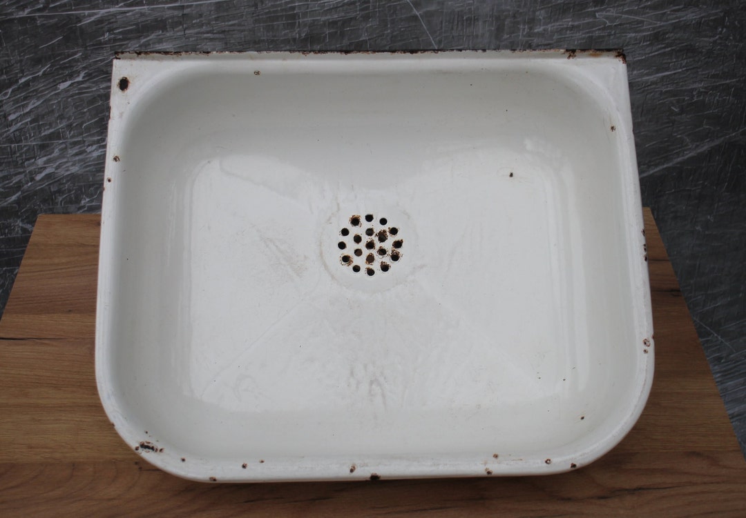 Enamel Sink, Farmhouse Sink,old Cast Iron Sink,vintage Farm White Sink ...