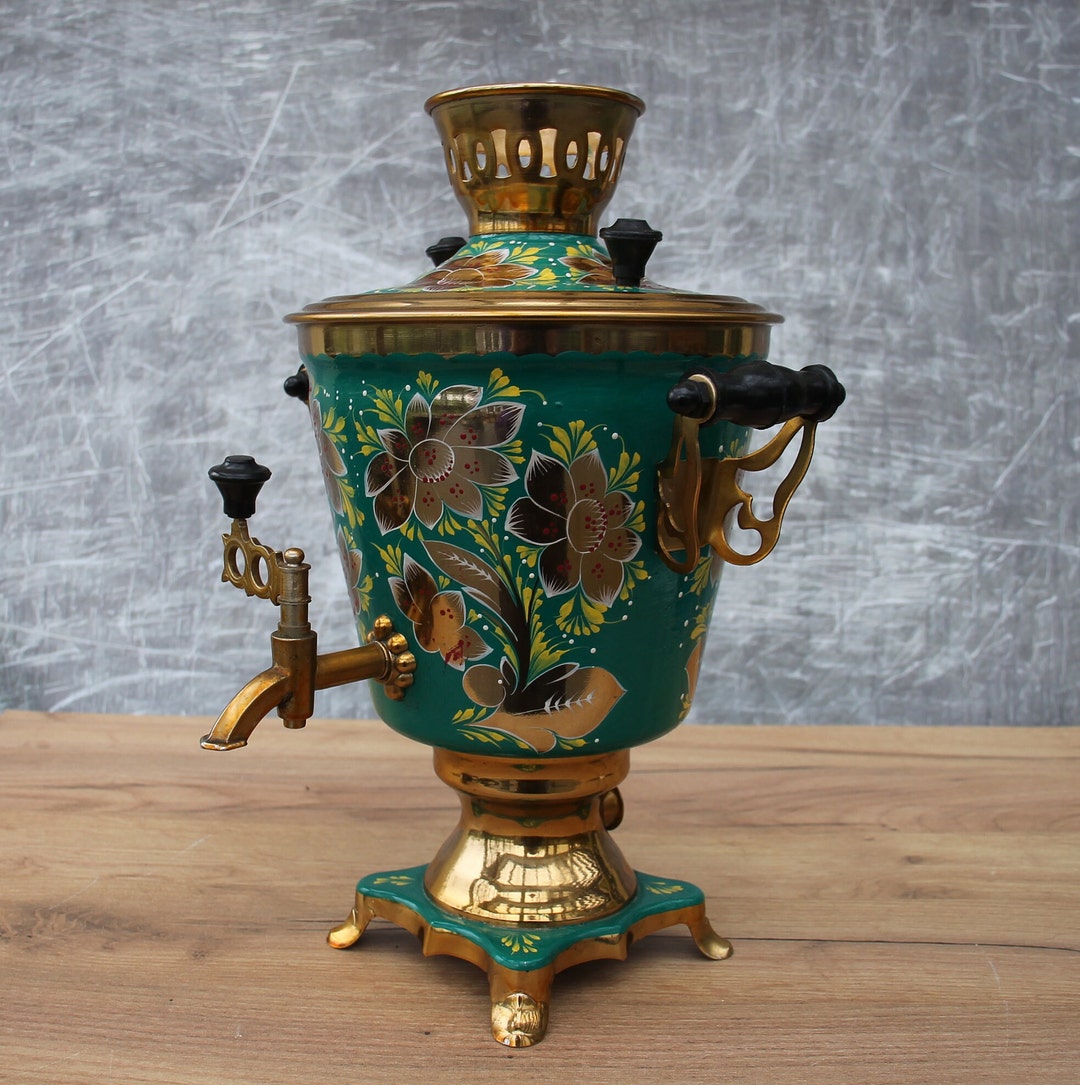 New Working Russian Samovar, Samovar Electric,green Gold Samovar for ...