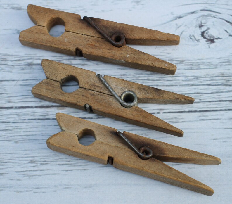 Set of 50 Vintage Wooden Clothes Pins, Antique Clothespins, Wood ...