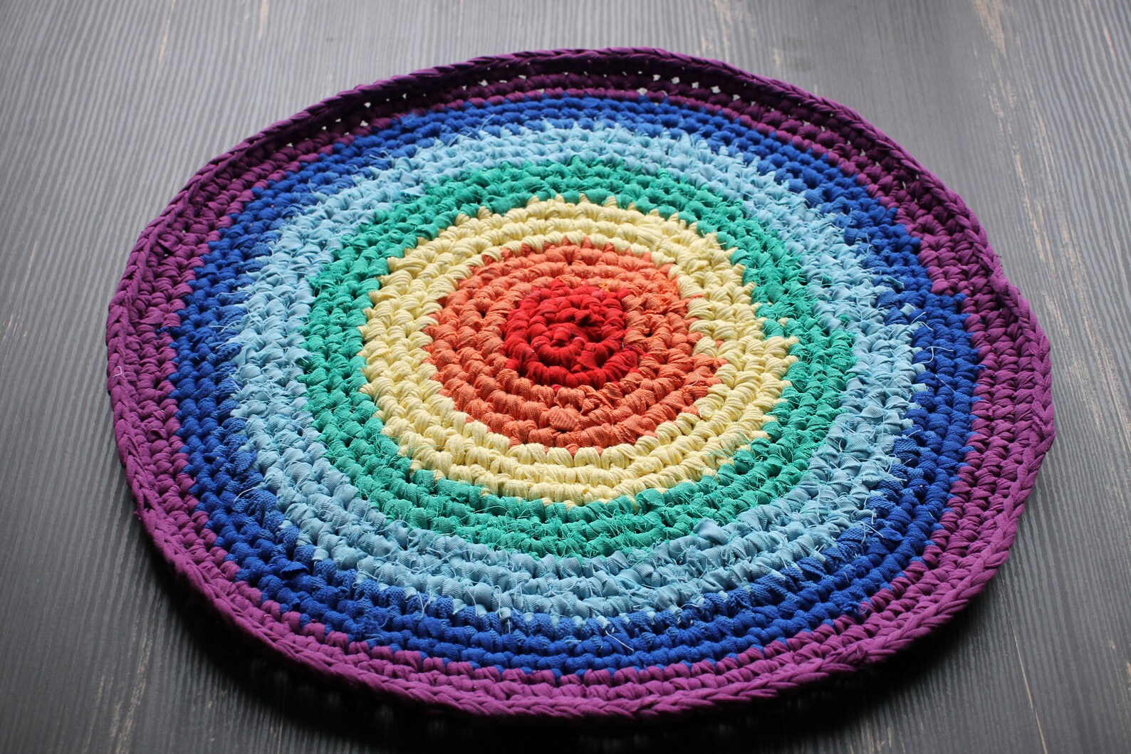 Handmade Round Chair Pads Braided Rug Rainbow Rug for Rustic - Etsy