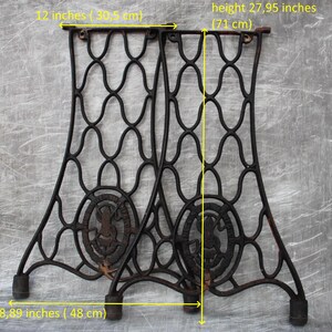 Metal Table Legs, Vintage Metal Legs, Singer Sewing Machine, Antique ...