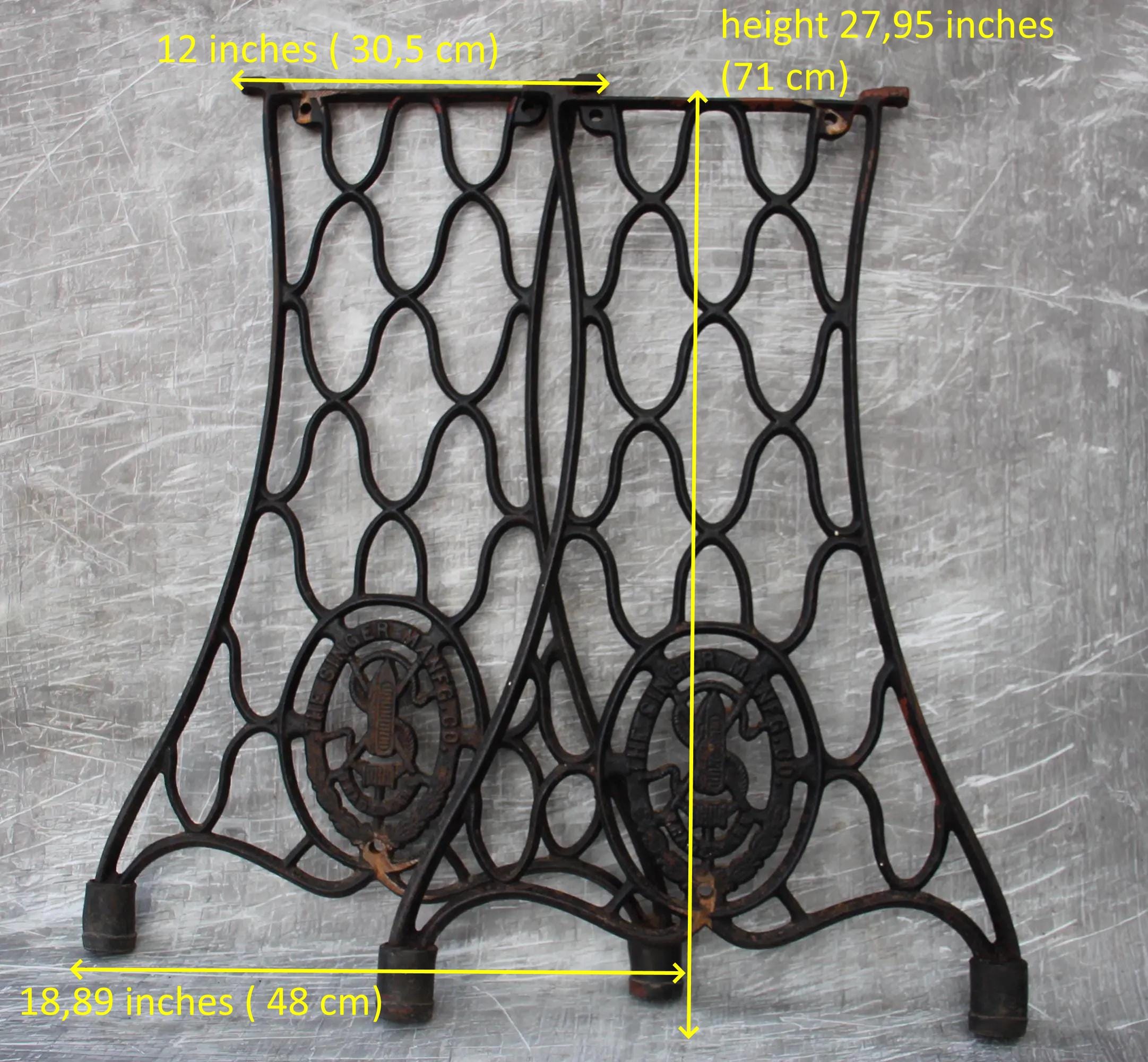 Metal Table Legs, Vintage Metal Legs, Singer Sewing Machine, Antique ...