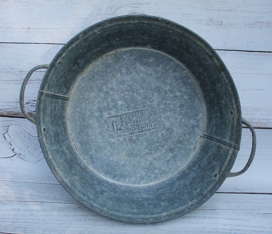 Galvanized Basin,vintage Basin, Antique Galvanized Tub Farmhouse Decor ...