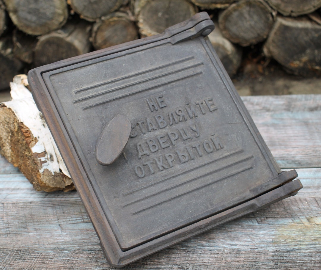 New Cast Iron Wood Fired Oven Door, Antique Metal Door, Soviet Furnace ...