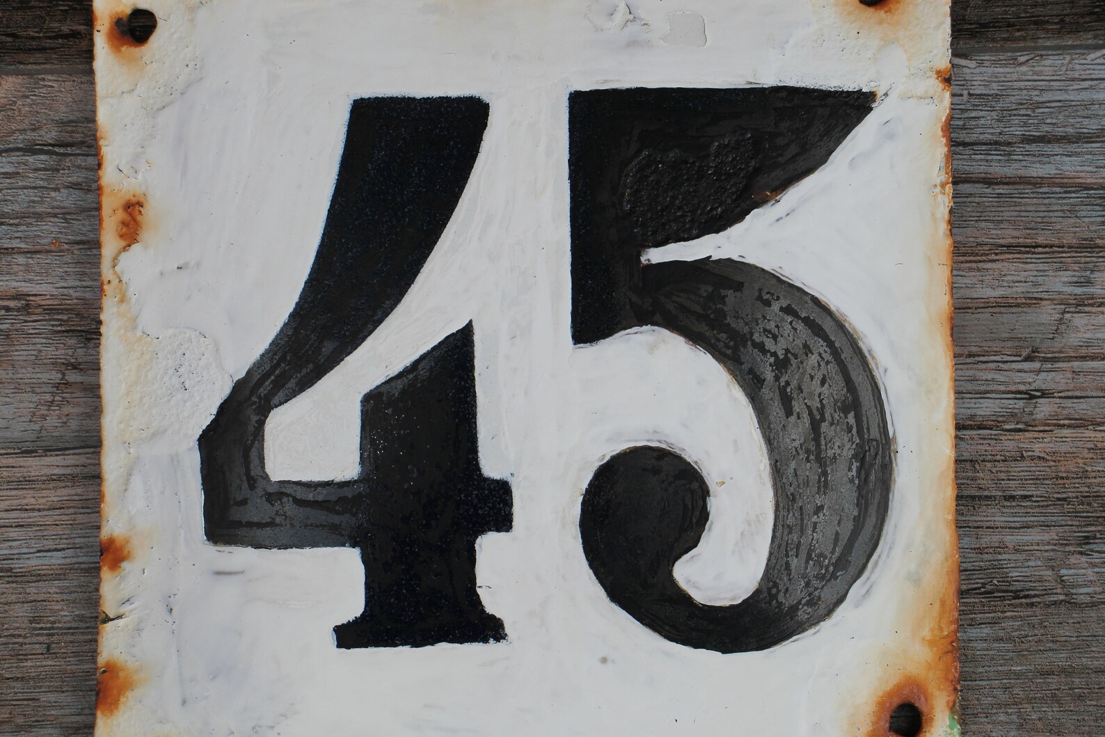 Vintage House Numbers 45 White House Number Plaque House - Etsy