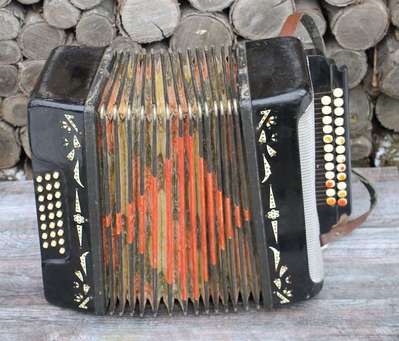 Antique Bayan Accordion Decor Bayanharmonic Old Button - Etsy