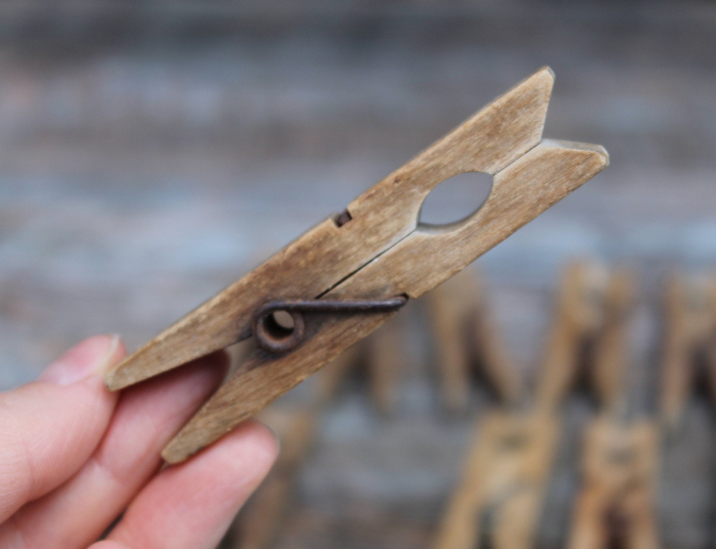Vintage Wooden Clothes Peg, Wood Clothes Pins for Decor, Clothespins ...