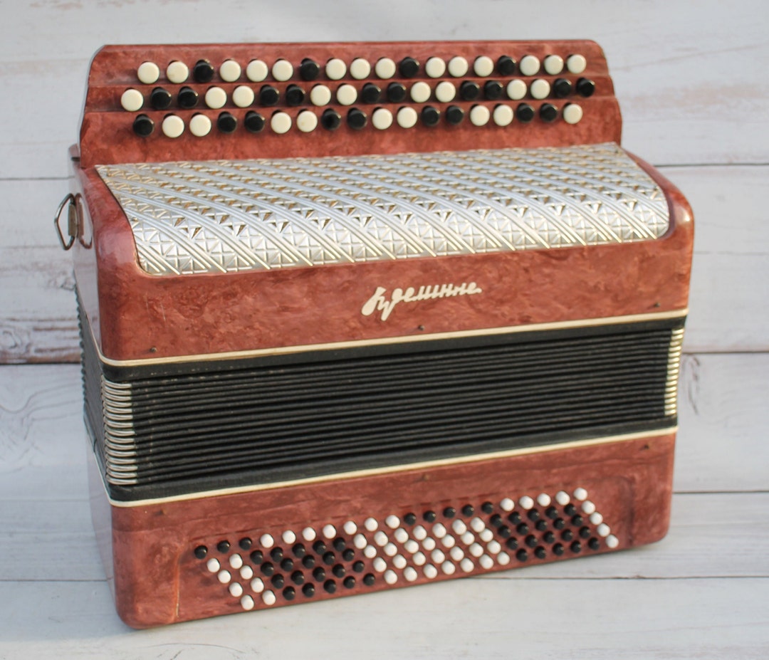 Accordion Soviet for Decor, Bayan Creminne,harmonic, Antique Brown ...