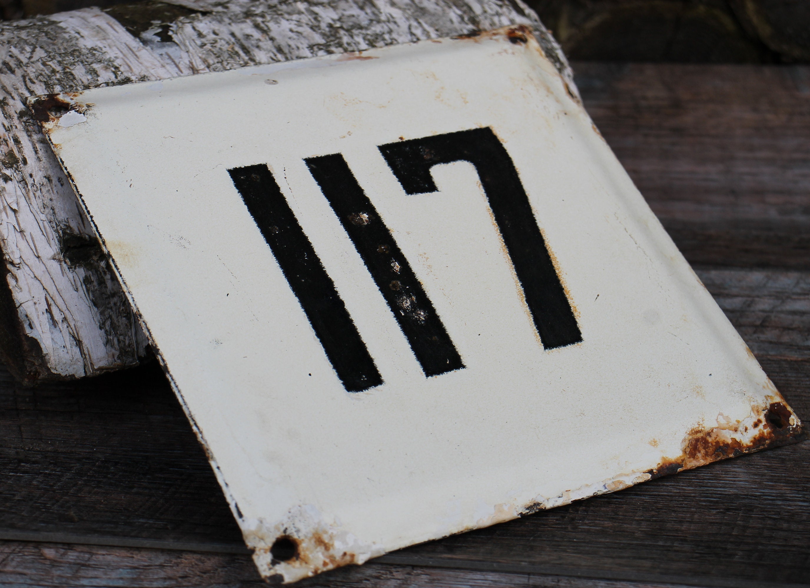 Vintage House Numbers 117 White House Number Plaque House - Etsy UK