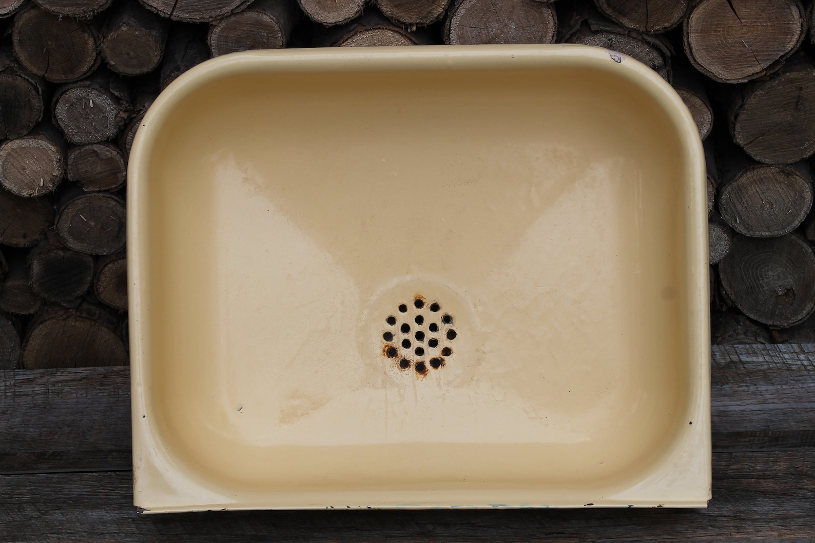 Enamel sink Vintage kitchen sink color pale yellow bathroom | Etsy