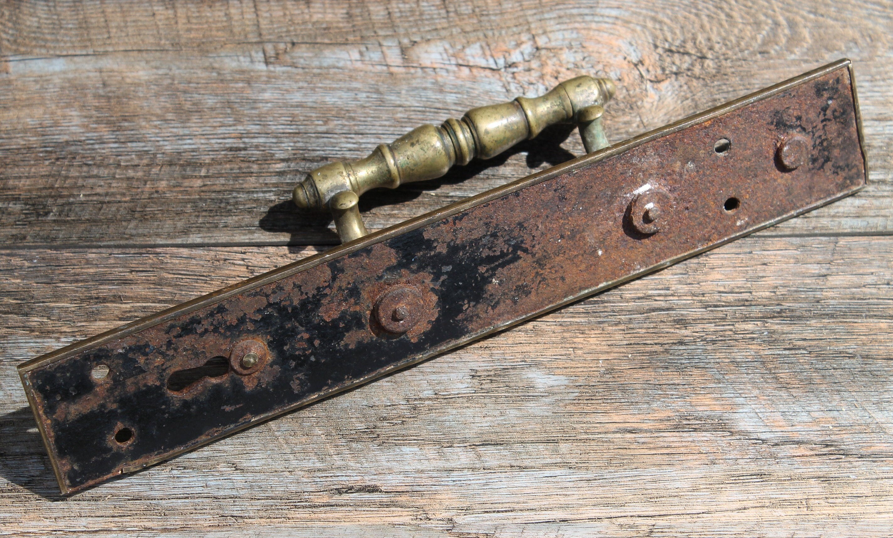 Brass Antique Large Door Handle 1900s Vintage Front Door | Etsy
