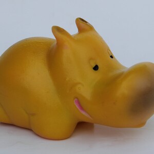 Rubber Bathing Toy Hippo, Vintage Toy for Gift, Hippopotamus Toy for ...