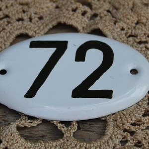 House Numbers 72, Vintage House Number Plaque 72, Soviet Address Plaque ...