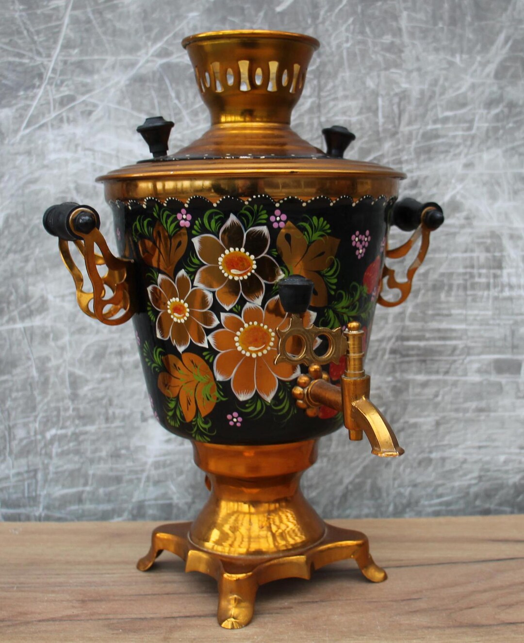 Working Russian Samovar,samovar Electric,green Gold Samovar for Gift ...
