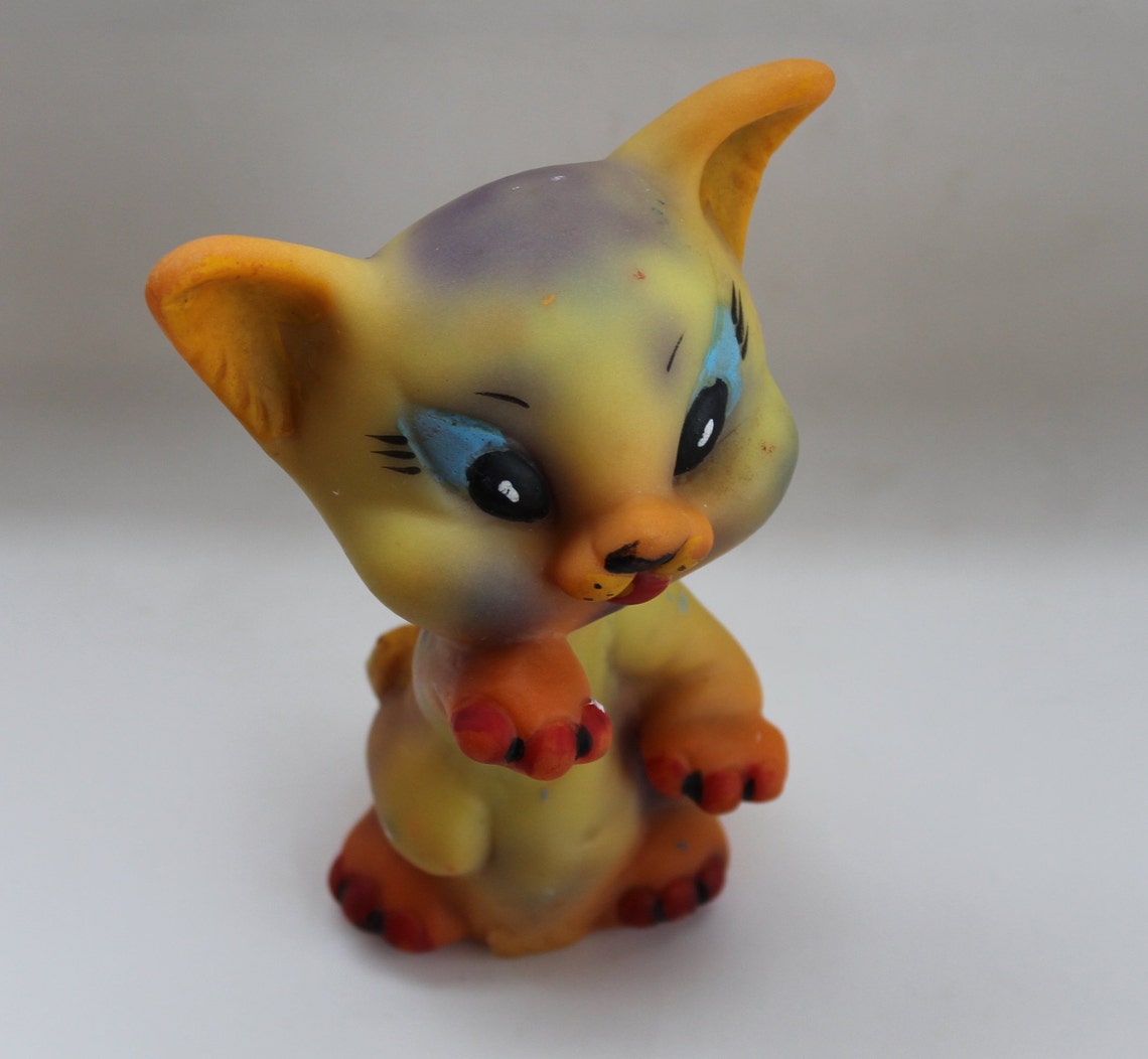 Vintage cat toy rubber bathing toy cat lover gift cat toy | Etsy