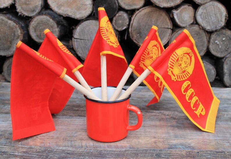 Vintage Soviet Small Flag, USSR Red Banner, 1970s Collectible - Etsy