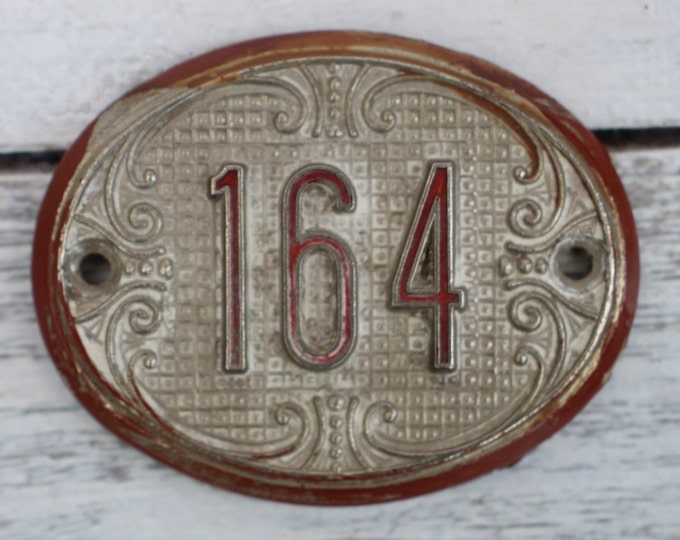 Vintage House Numbers 164, House Number Plaque, House Number Sign 164 ...