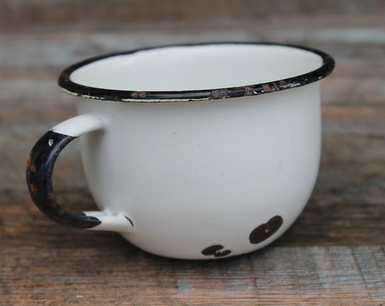 Enamel Mug White Camp Mugs USSR Enamel Mug Retro Farmhouse - Etsy