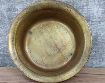 Antique Copper Basin, Large Old Metal Cauldron, Bronze Copper Basin for ...