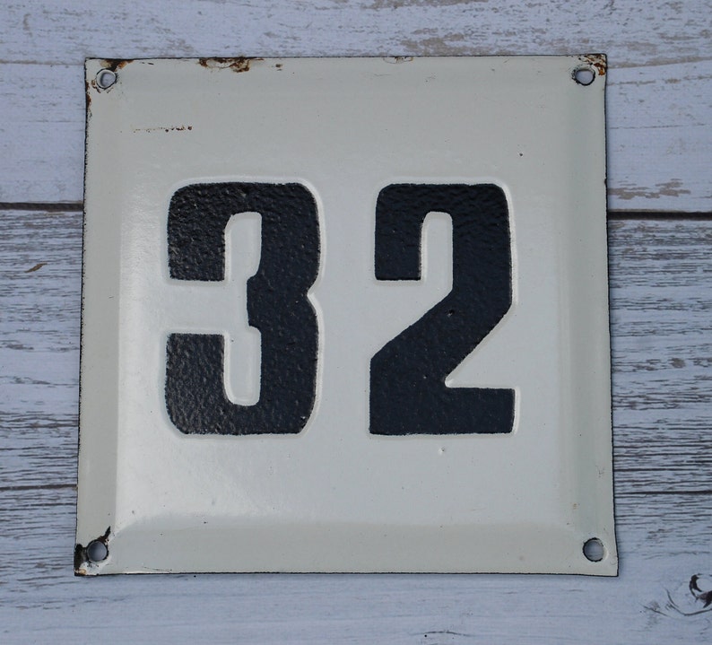 Vintage Enameled Metal House Number 32, USSR Made - Etsy