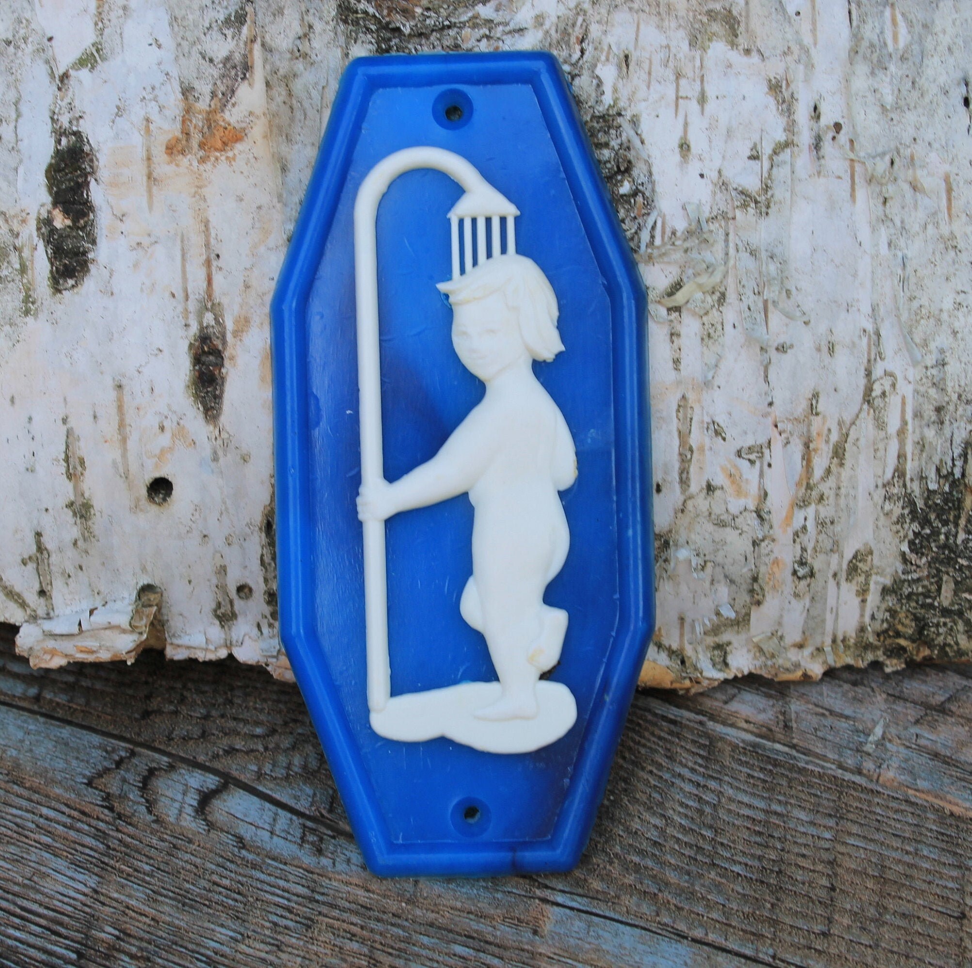 Vintage Restroom Sign Soviet Bathroom Door Sign Blue Plate - Etsy