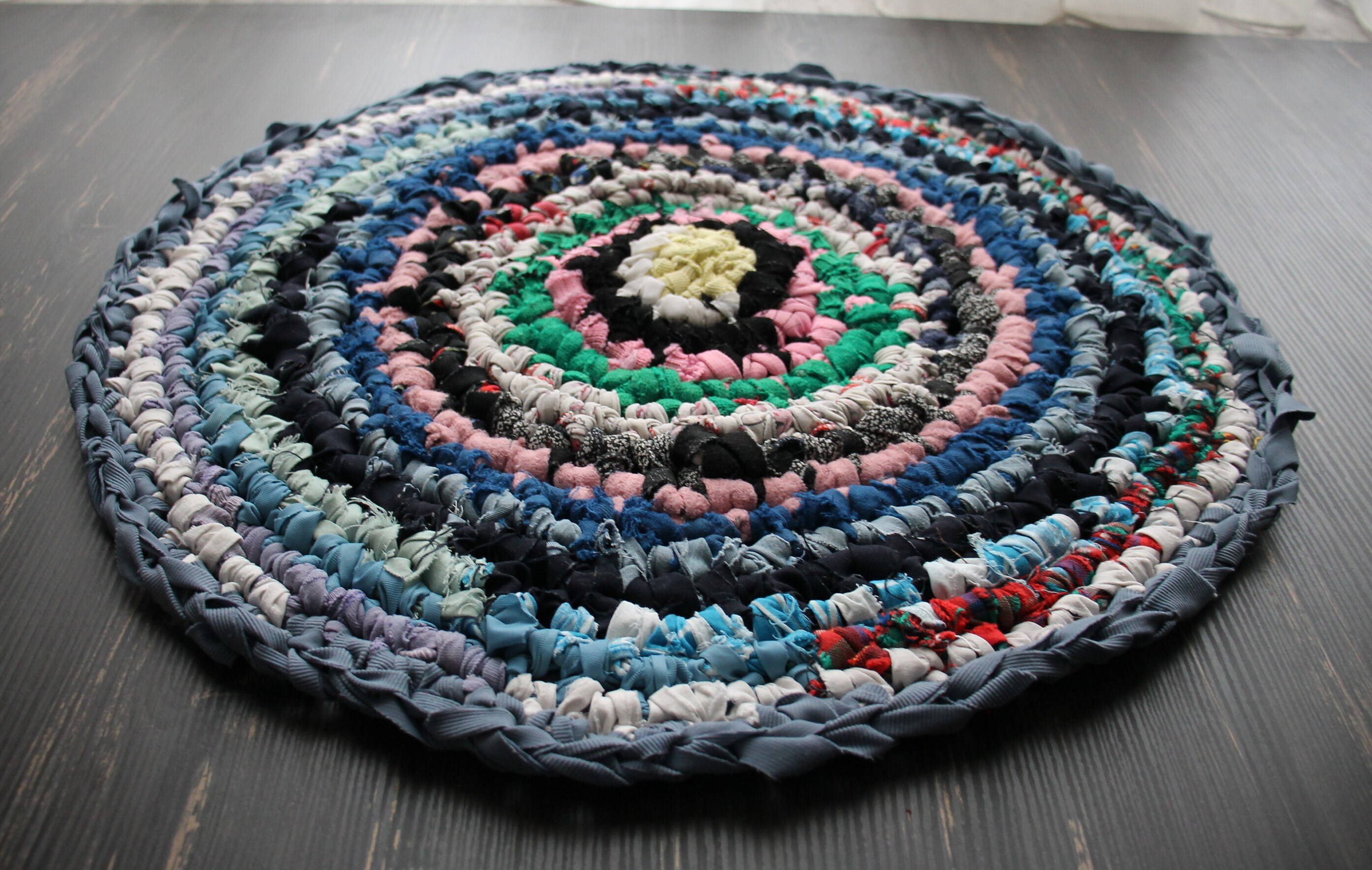 Handmade Round Hooked Rug, Colorful Chair Pad, Rustic Home Decor - Etsy