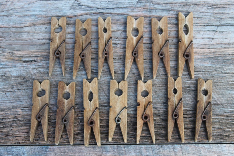 Vintage Wooden Clothes Peg, Wood Clothes Pins for Decor, Clothespins ...