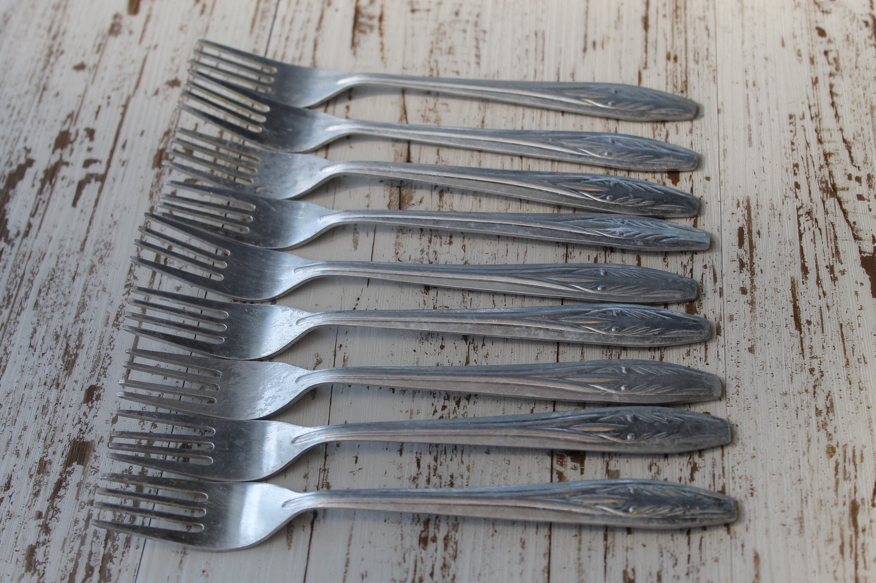 Metal cutlery set 9 russian forks for kitchen decor old | Etsy