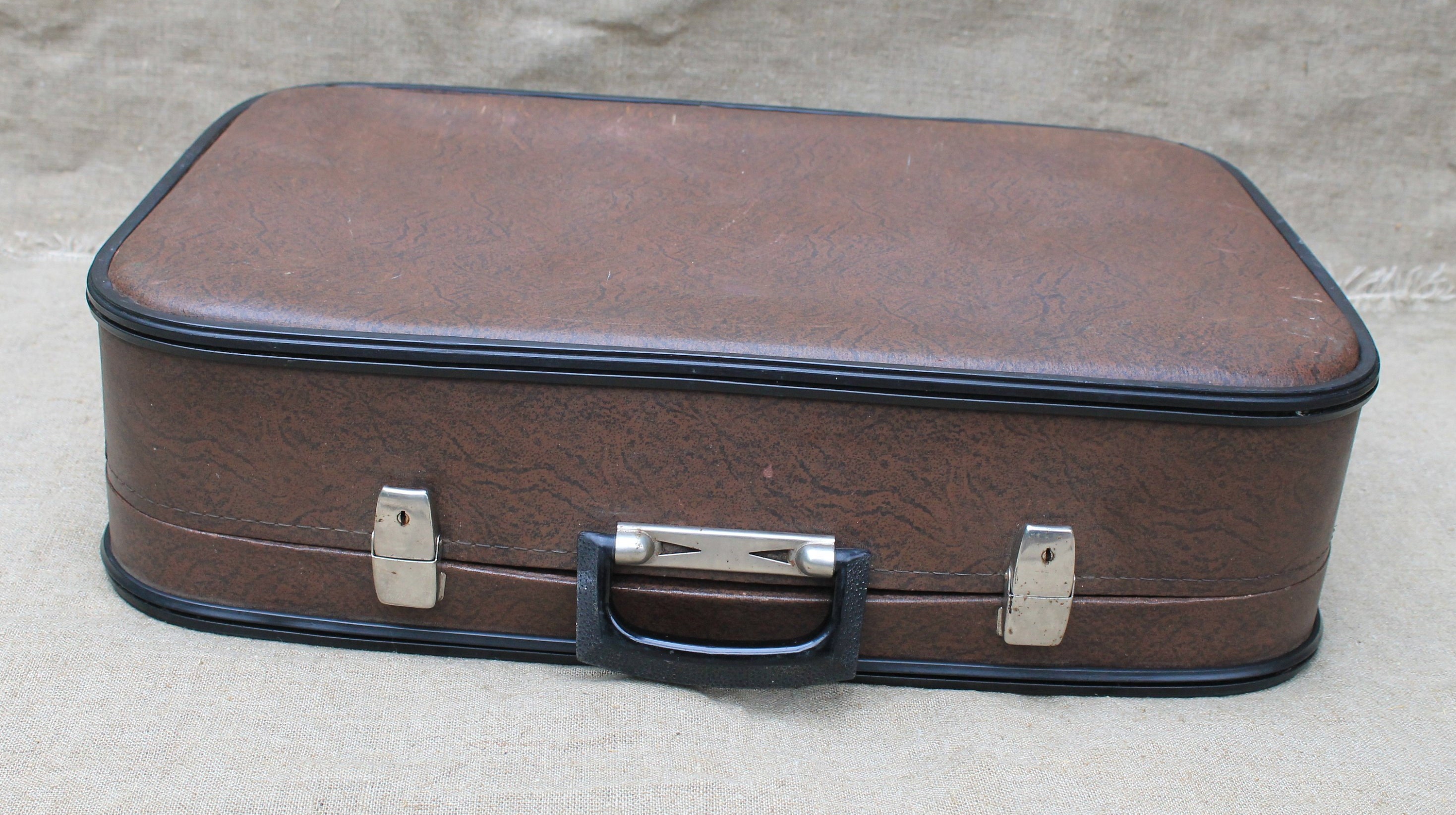 Vintage Brown Vegan Leather Suitcase, USSR Travel Decor, 1980s - Etsy