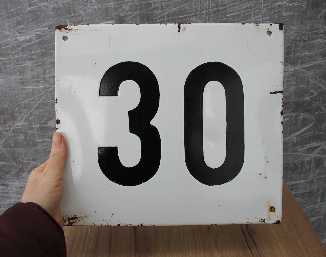 Vintage House Numbers 30,black House Number Plaque,house Number Sign ...