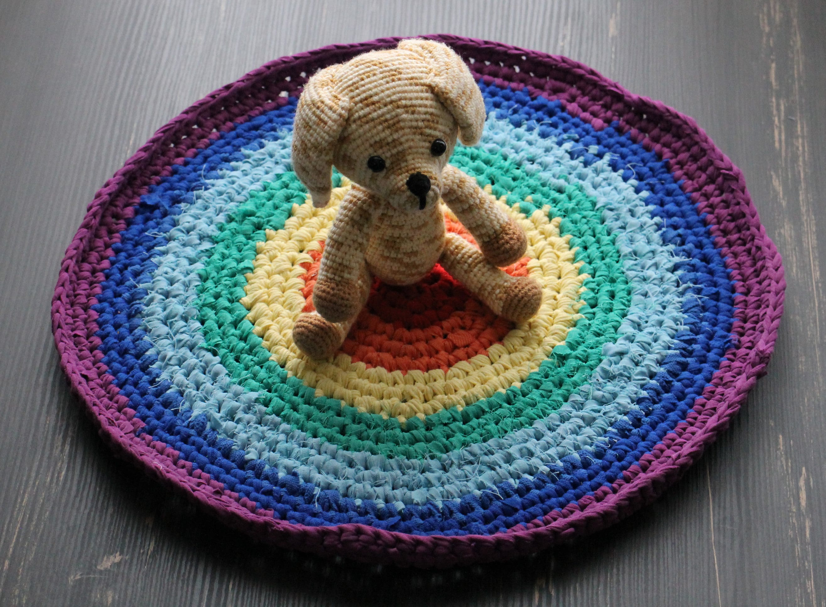 Handmade round chair pads braided rug rainbow rug for rustic | Etsy