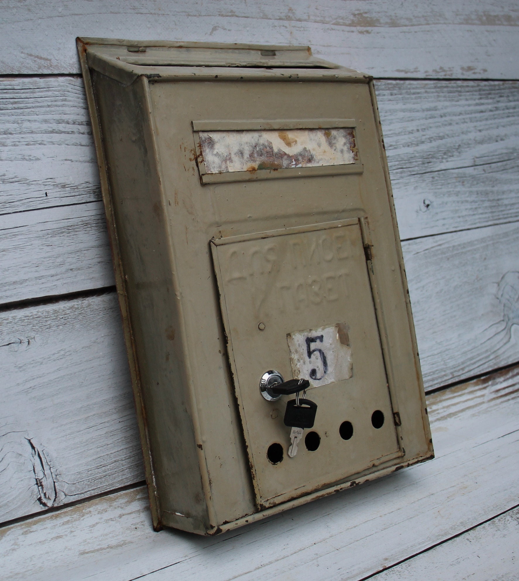 Wall Mount Mailbox Briefkasten Vintage Gray Antique Mail - Etsy