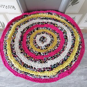 Small Rag Rug,farmhouse Rustic Rug,pink Vintage Rag Rug,kitchen Round ...