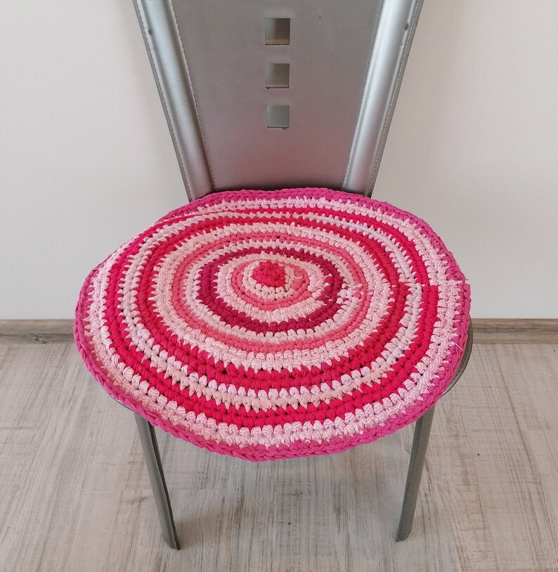 Chair Pads With Ties Braided Pink Chair Pad Round Chair Pads - Etsy