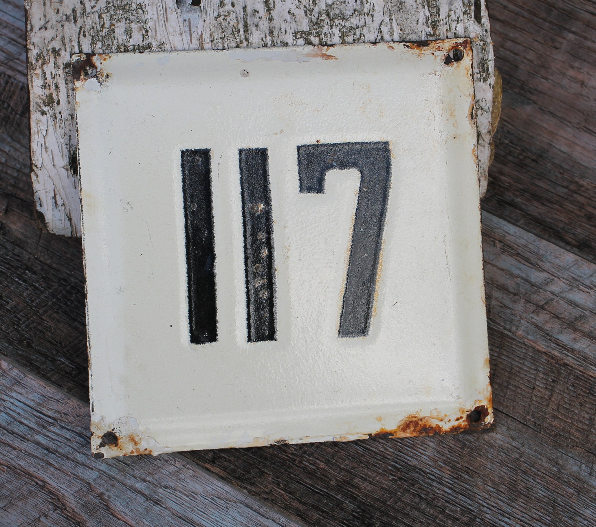 Vintage House Numbers 117 White House Number Plaque House - Etsy UK