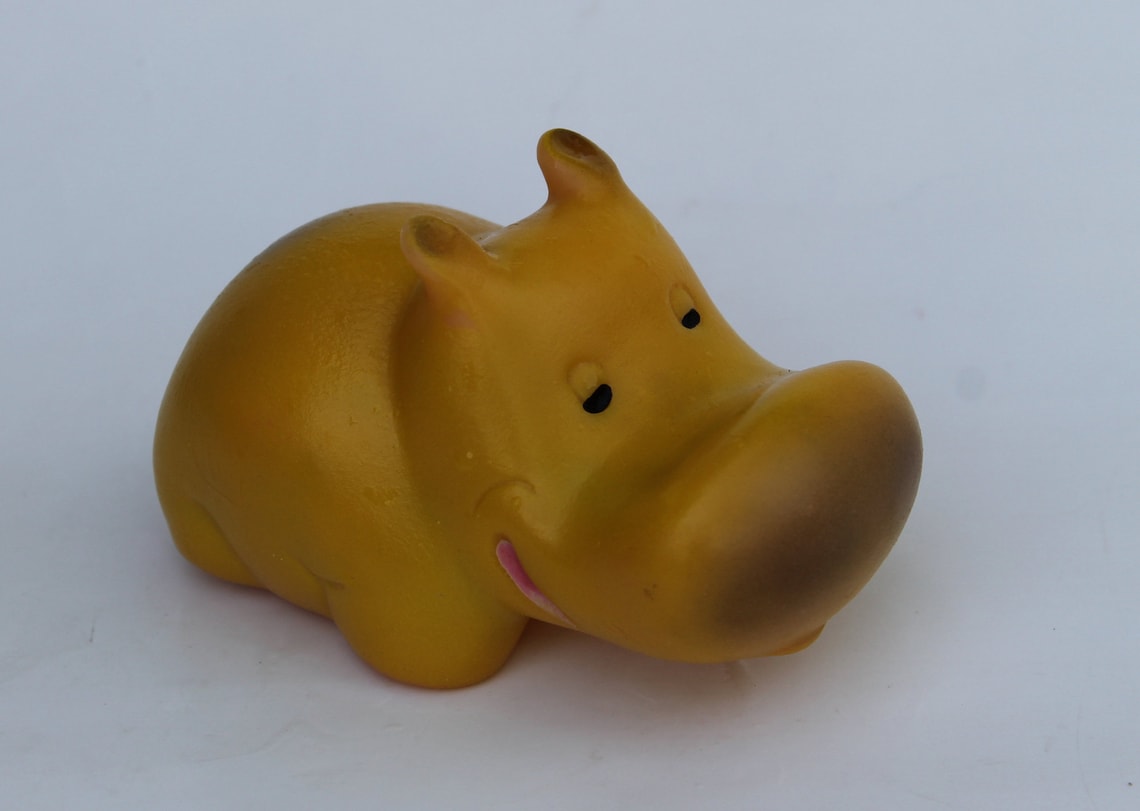 Rubber Bathing Toy Hippo Vintage Toy for Gift Hippopotamus | Etsy