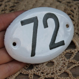 House Numbers 72, Vintage House Number Plaque 72, Soviet Address Plaque ...