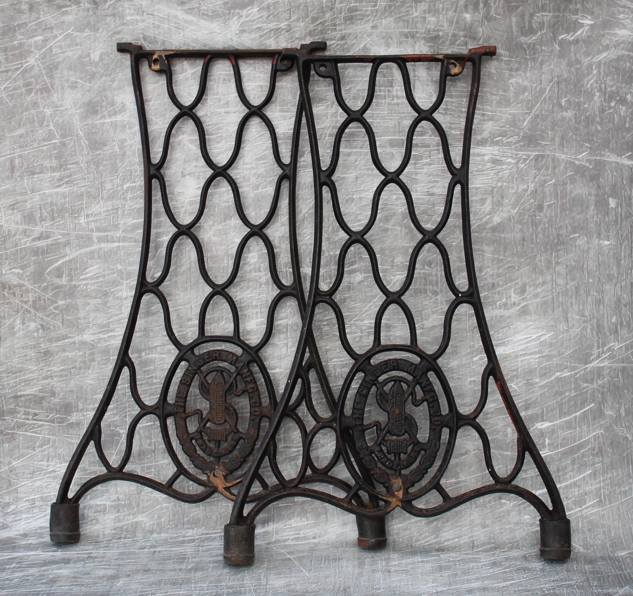 Metal Table Legs, Vintage Metal Legs, Singer Sewing Machine, Antique ...