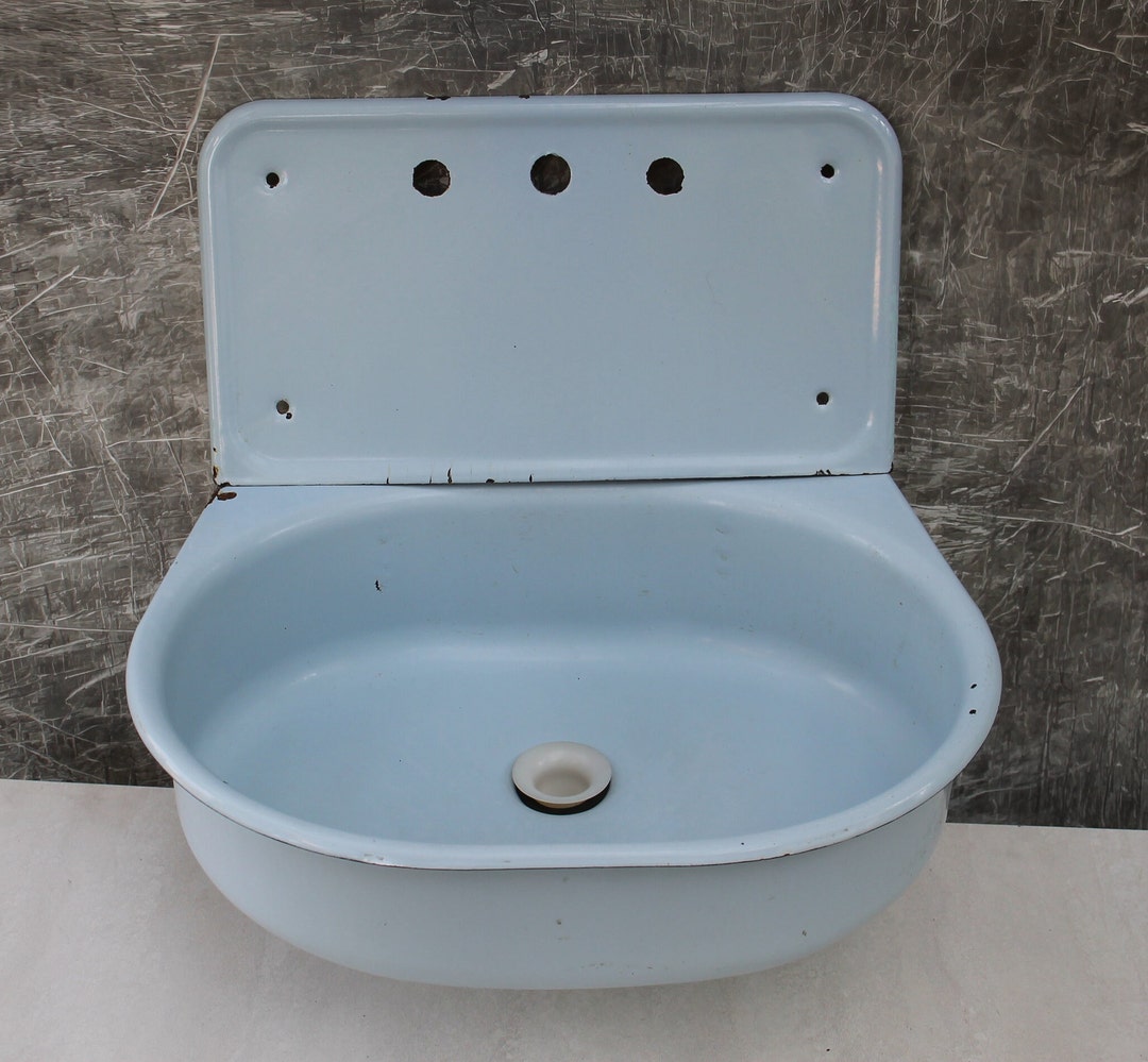 Vintage Sink,farmhouse Blue Sink, Antique Sink, Rustic Bathroom Vanity ...
