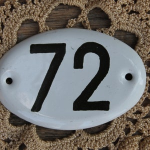 House Numbers 72, Vintage House Number Plaque 72, Soviet Address Plaque ...