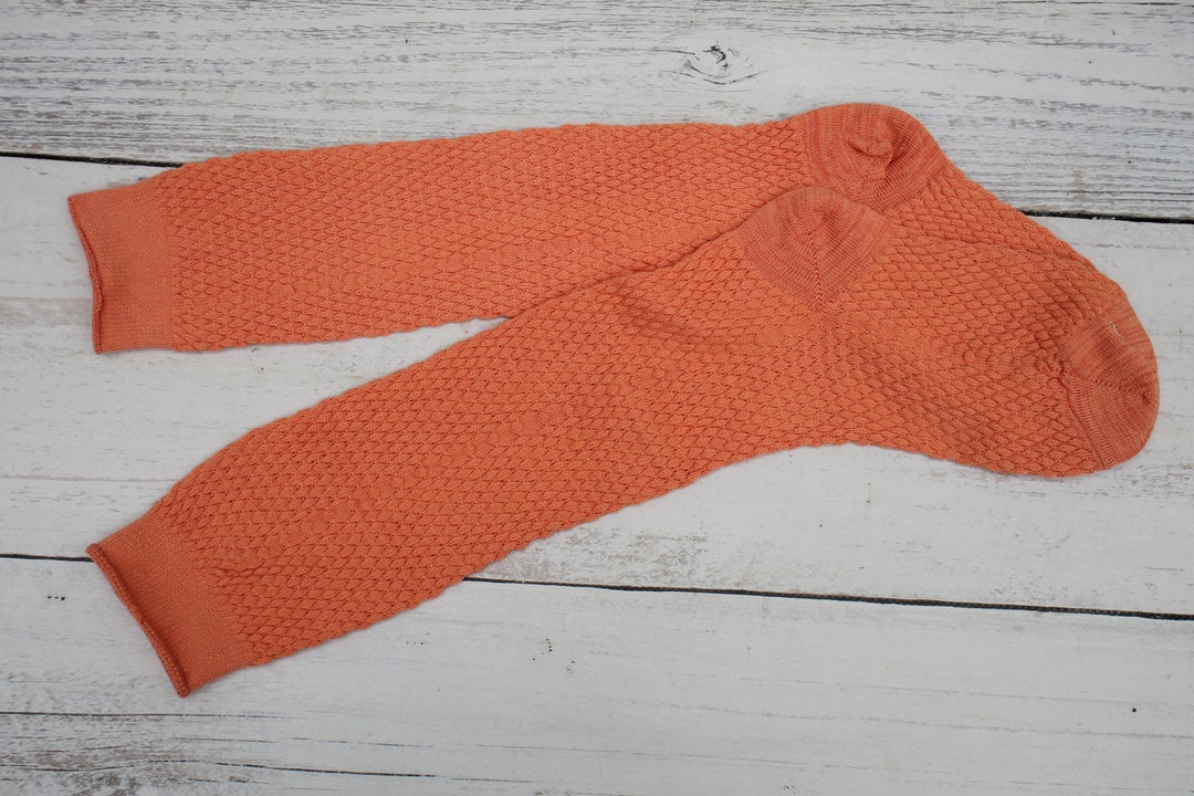 New Vintage Cotton Socks,thigh High Socks, Orange Soviet Socks, Kids ...