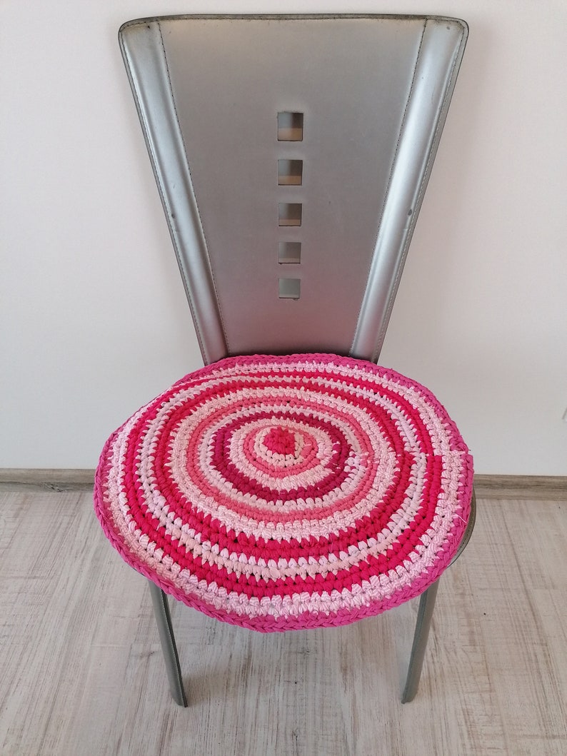Chair Pads With Ties Braided Pink Chair Pad Round Chair Pads - Etsy