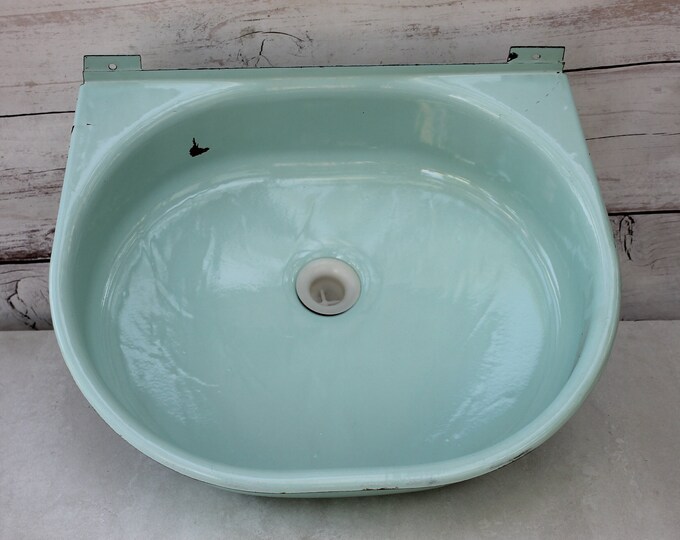 Enamel Sink,farmhouse Blue Sink,vintage Cast Iron Bathroom Sink,antique ...