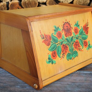 Vintage bread box wooden large bread box rustic bread box | Etsy