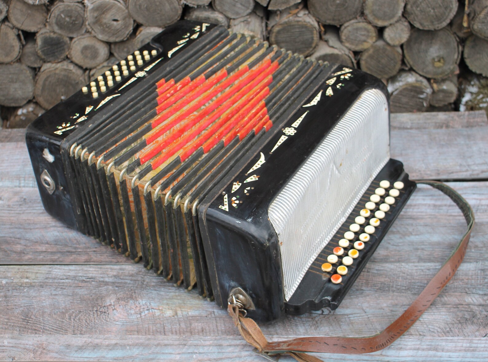 Antique Bayan Accordion Decor Bayanharmonic Old Button - Etsy