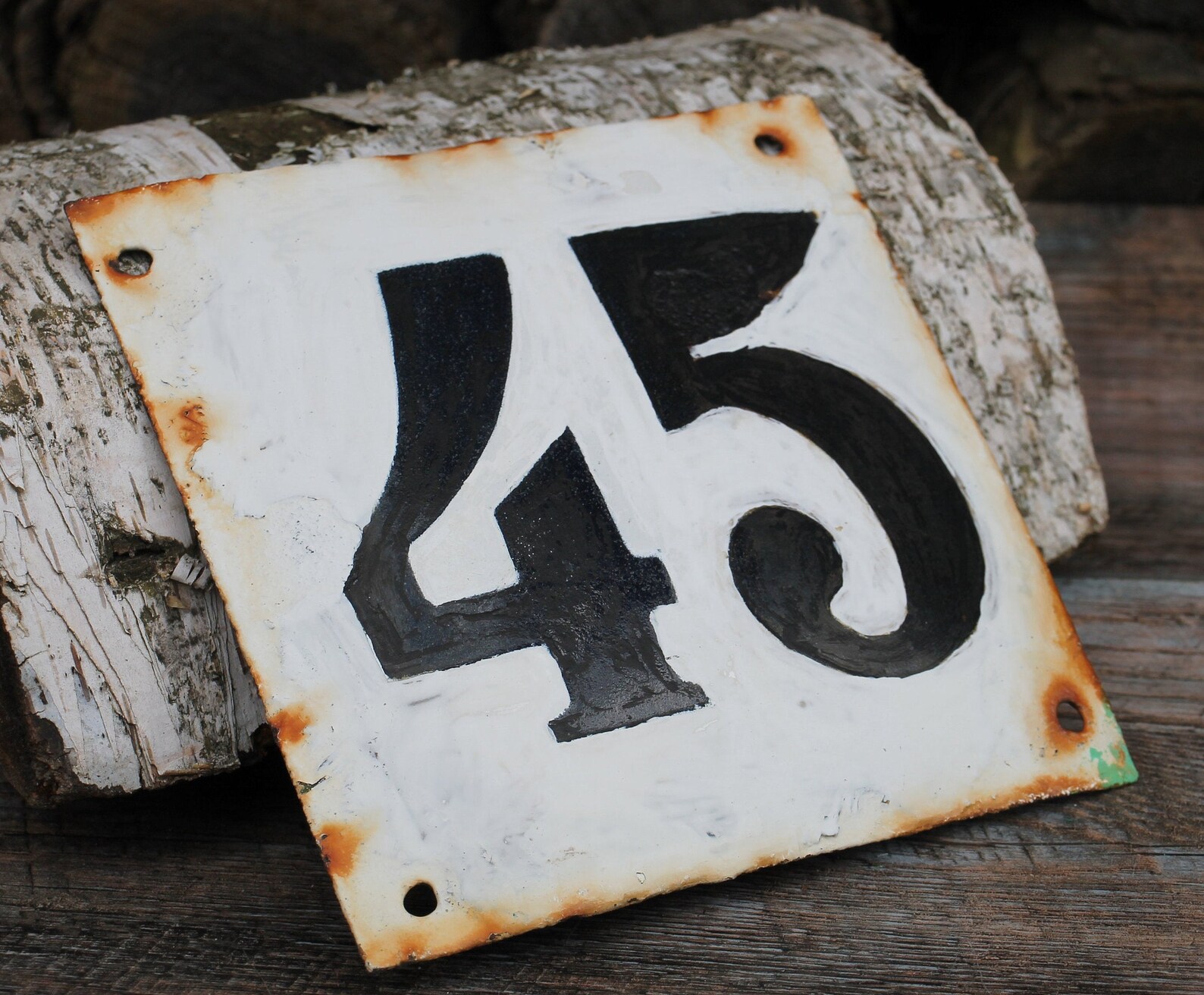 Vintage House Numbers 45 White House Number Plaque House - Etsy