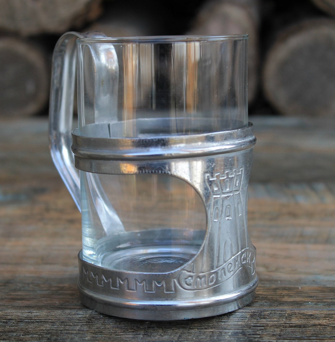Podstakannik and Glass, Soviet Tea Holder, Coffee Mug With Metal Holder ...