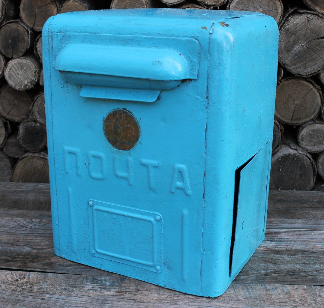 Vintage Wall Mount Mailbox, Soviet Large Letter Box, Antique Mail Box ...
